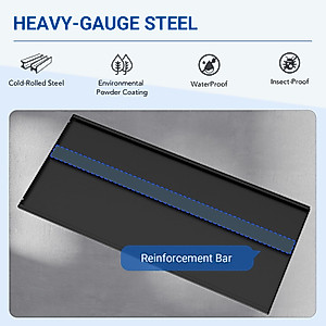 FLEXIMOUNTS Metal Storage Cabinet, 5-Tier Locking Cabinet with 4 Adjustable Shelves and 2 Doors, 71" H, Large-Capacity Cabinet for Garage, Home, Office, Laundry Storage, Black