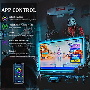 DAYBETTER LED Lights for TV 14.8ft,TV LED Backlight for 65-75Inch, RGB Behind TV LED Lights for Bluetooth,Music Sync APP and Remote Control, Strip Lighting for Christmas Gaming Room HDTV Mood