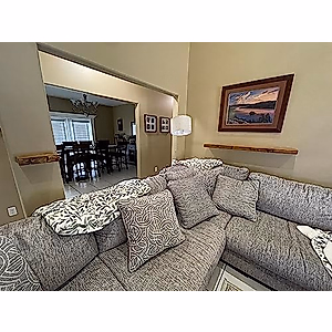 Joel's Antiques | 60 Inch Floating Shelves for Wall | Made of Natural Wood and Easy Install | Heavy Duty Rustic Book Shelves | Perfect for Bathroom, Kitchen, Living Room | Medium Brown 60x9x2 Inches