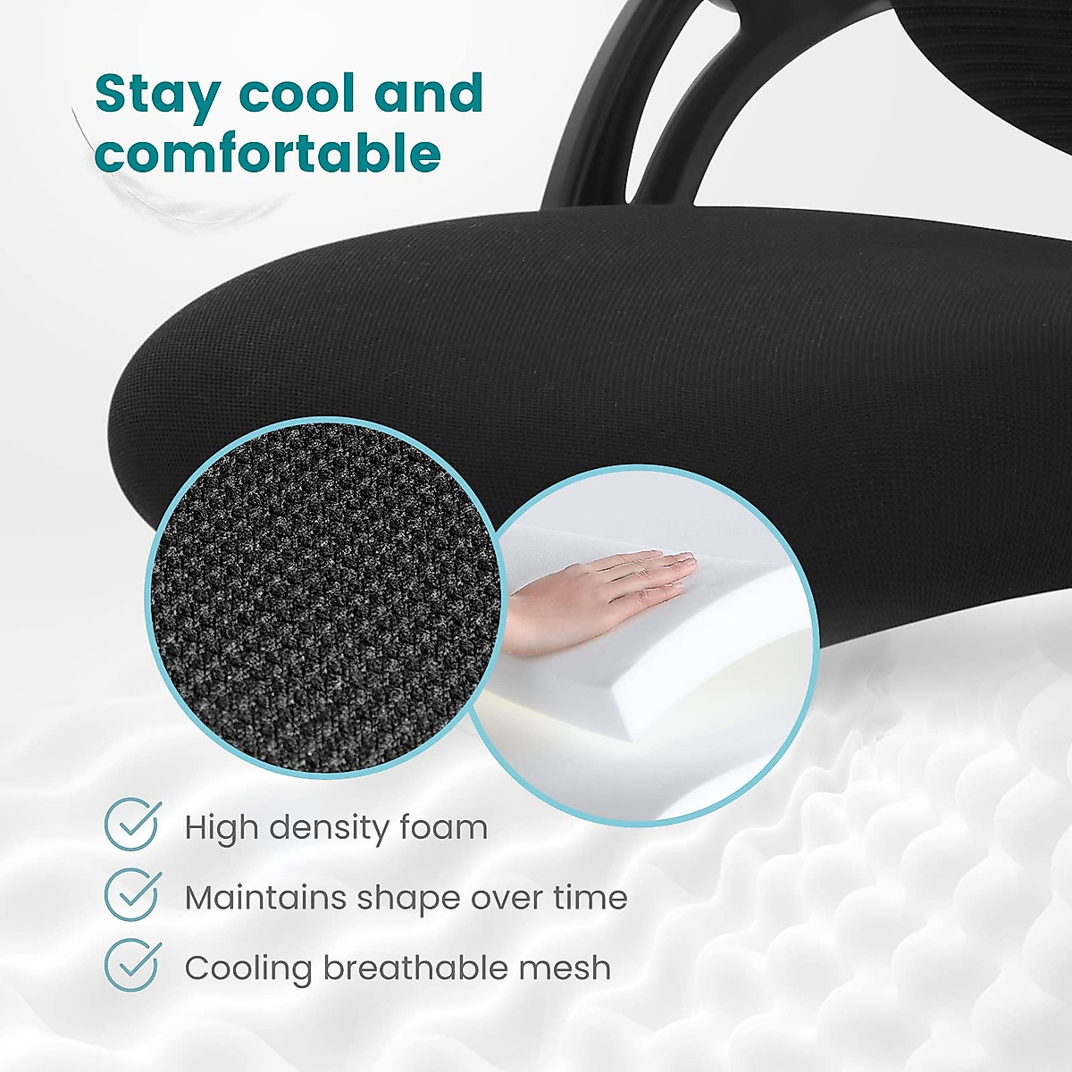 Office Chair Mid Back Desk Chair Ergonomic Mesh Computer Gaming Chair with Larger Seat, Executive Height Adjustable Swivel Task Rolling Chair with Flip-up Armrests for Women Adults