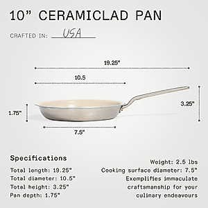 Made In Cookware - 10" Nonstick Ceramic Frying Pan - 5 Ply Stainless Clad - Professional Cookware - Crafted in USA - Induction Compatible
