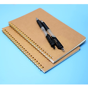 YYaaloa 2pcs Spiral Notebooks A5 6x8 Soft Cover Journals Planners 200 Pages Wirebound Memo Notepads Diary Notebook With black Pen For Work School Writing And Drawing (A5, Ruled)