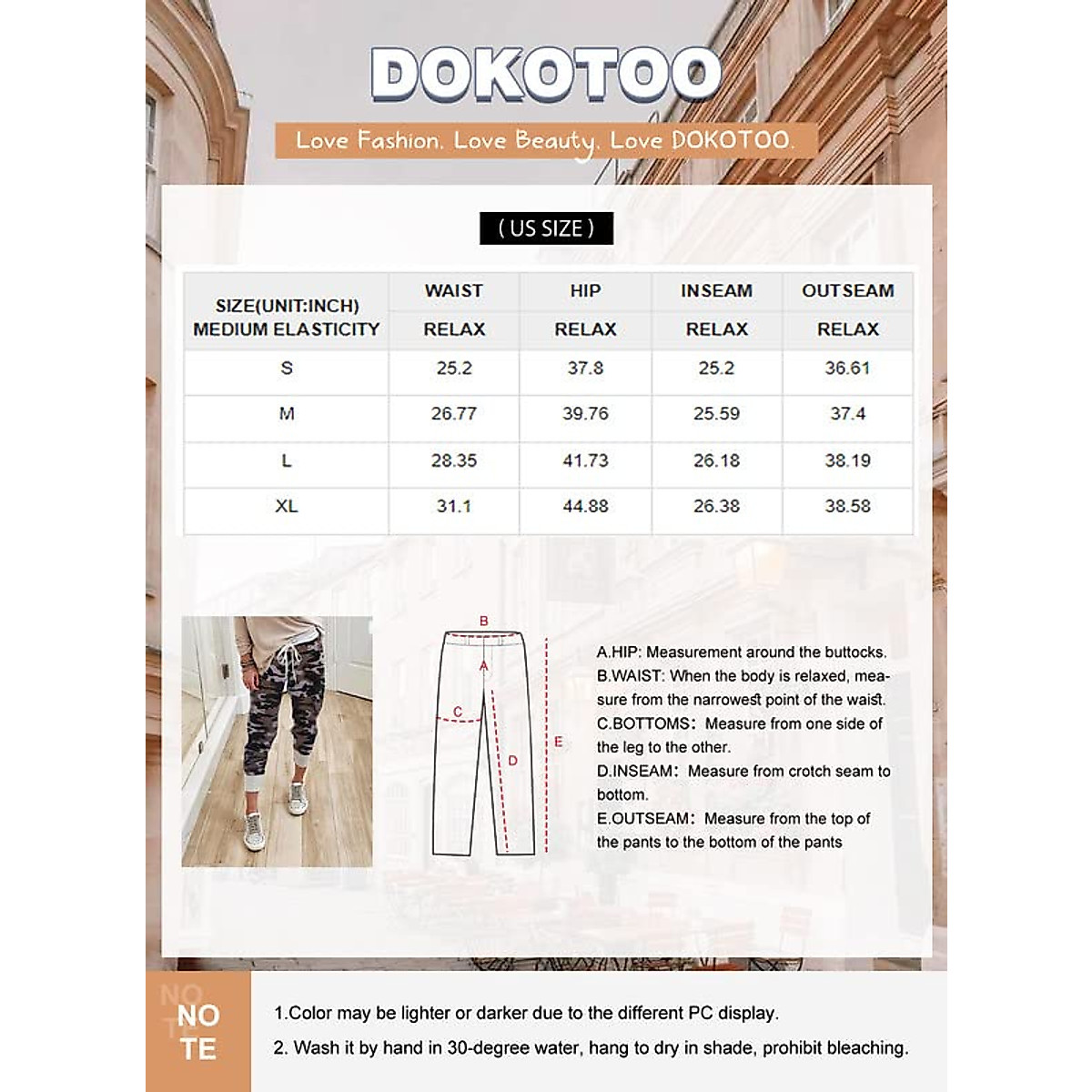 Dokotoo Womens Fashion Casual Summer Front Roomy Pockets Army Drawstring Elastic Waist Cotton Comfy Jogging Pants Jogger Pants Sweatpants S