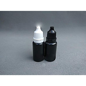 FZBNSRKO 50pcs 10 ml Black Plastic Empty Squeezable Dropper Bottles Eye Liquid Dropper Bottles with Muti-Color Caps