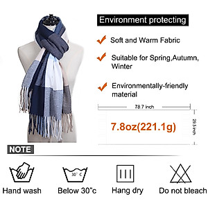 MEANBEAUTY Women's Scarf Wraps Pashminas Pashmina Shawls Warm Winter Long Large Plaid Soft Thick Blanket Scarves(plaid 5)