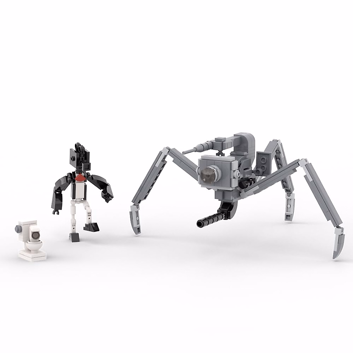 Skib Toilet Anime Building Kit 3 in 1, Scary Toy Figures, Hot Video Skib Toilet Photographer Battle Pack Anime Cosplay Battle Robot Mech, for Kids 8+ and Adults (220pcs)