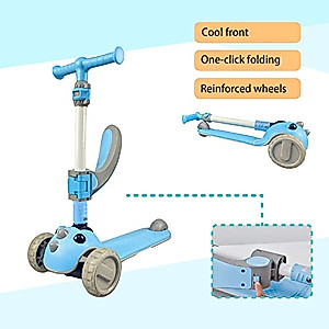 Kids Scooter 3 Wheels Scooter for Kids with Removable Seat 2-in-1 Sit/Stand Kick Scooter for Boys Girls Kids Age 3+