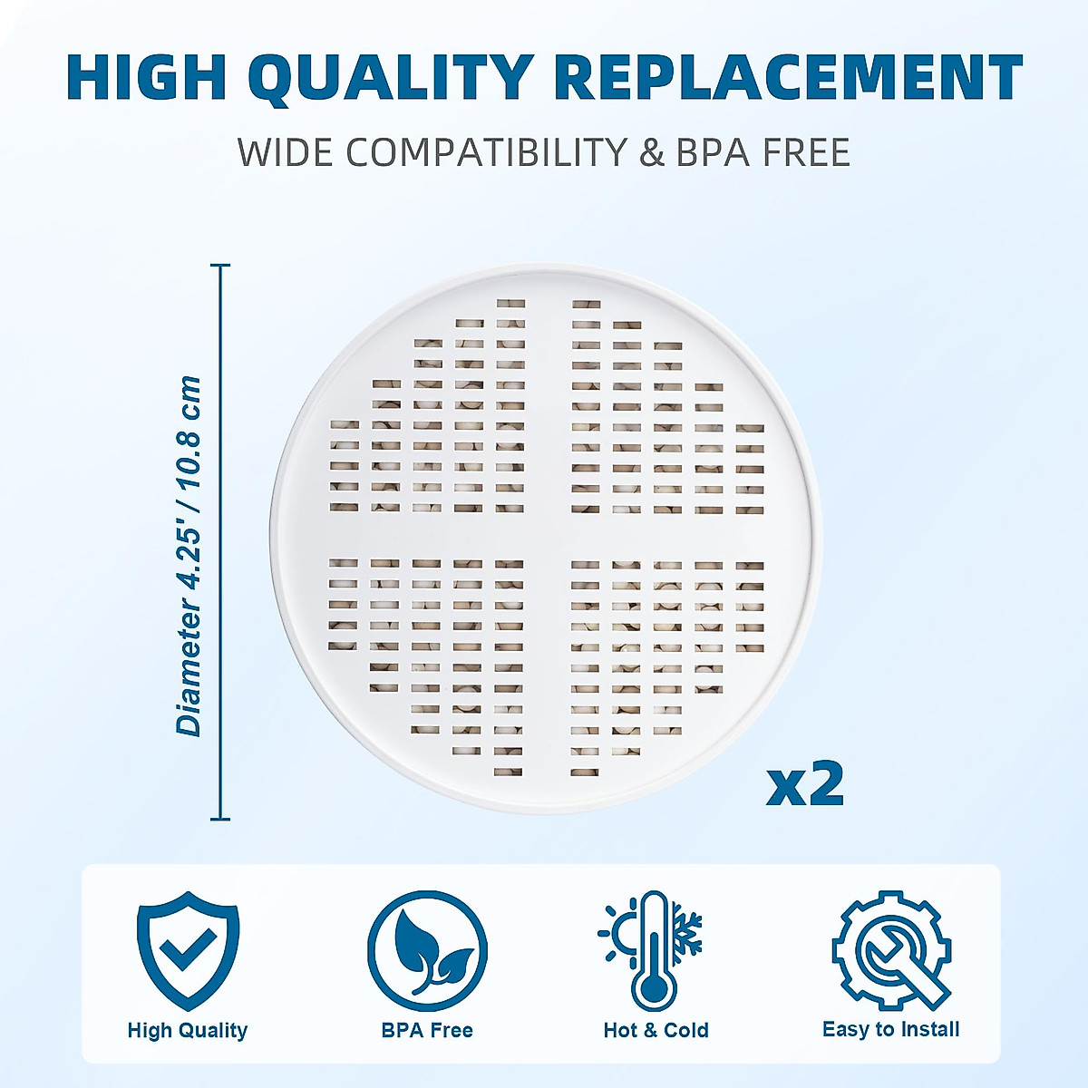 Vitamin C + Vitamin E + Vitamin A Shower Filter Replacement Cartridge for Aquahomegroup Shower Head Filter - 2 Packs