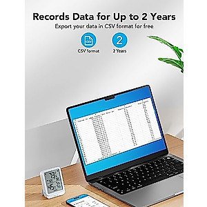 GoveeLife 36'' Smart Tower Fan for Bedroom Bundle with Hygrometer Thermometer H5104, Bluetooth Room Temperature Monitor with APP Alert and 2 Years Date Storage Export, Remote LCD Digital Display