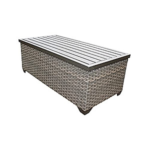 TK Classics Florence Sectional Seating Group with Cushions 9 Piece Outdoor Wicker Patio Furniture Set, Navy