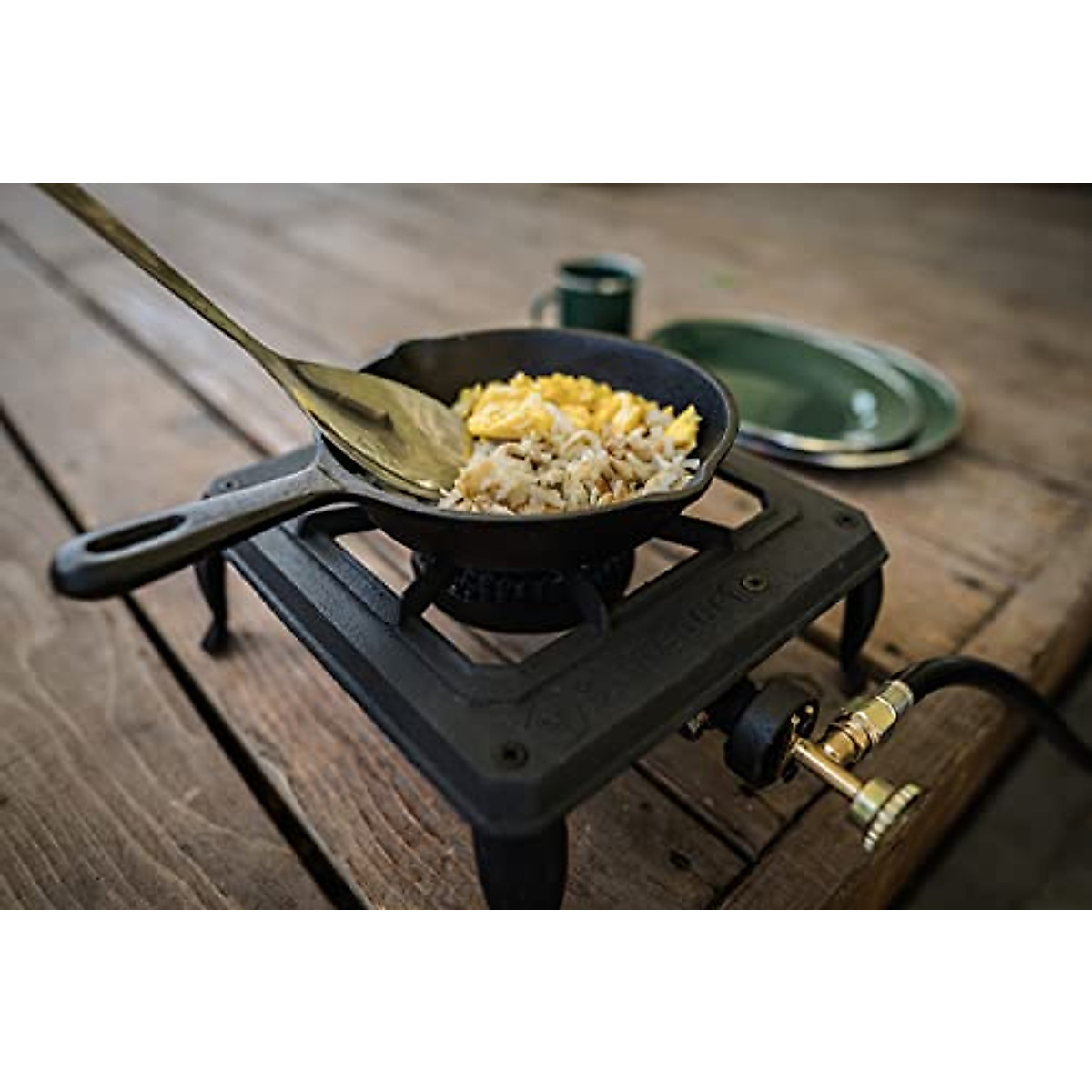 Stansport Single Burner Cast Iron Stove with Regulator Hose (208-100)