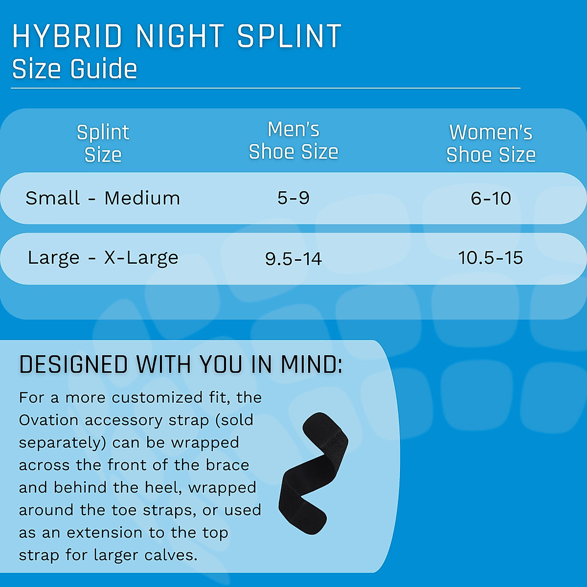Hybrid Night Splint - Comfortable and Supportive Plantar Fasciitis Night Splint - Premium Nighttime Foot Brace for Heel Pain - Combination Posterior and Dorsal (Large-X-Large)