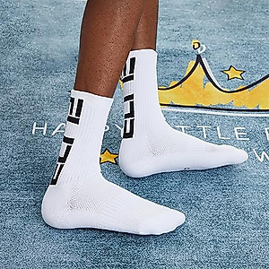 Pawdoer Boys Elite Basketball Crew Socks for Girls Youth Kids, Cushion Performance Athletic Basketball Socks