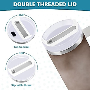 RPLIFE Coffee Brown 40 Oz Tumbler with Handle, Stainless Steel Cups with Lid, Tea Tumbler