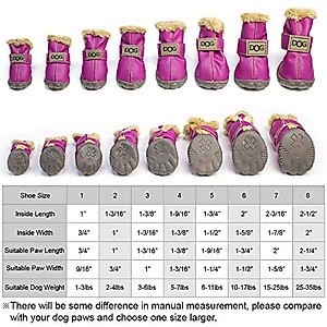 WINSOON Dog Australia Boots Pet Antiskid Shoes Winter Warm Skidproof Sneakers Paw Protectors 4 Pcs Set (Size 2, Pink)