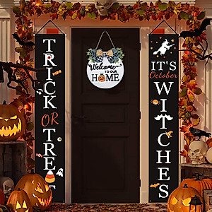 Seasonal Interchangeable Welcome Sign for Front Door Decor, Welcome to Our Home Sign with Holiday Pieces for Farmhouse Front Porch Decor and Housewarming Gift(White)