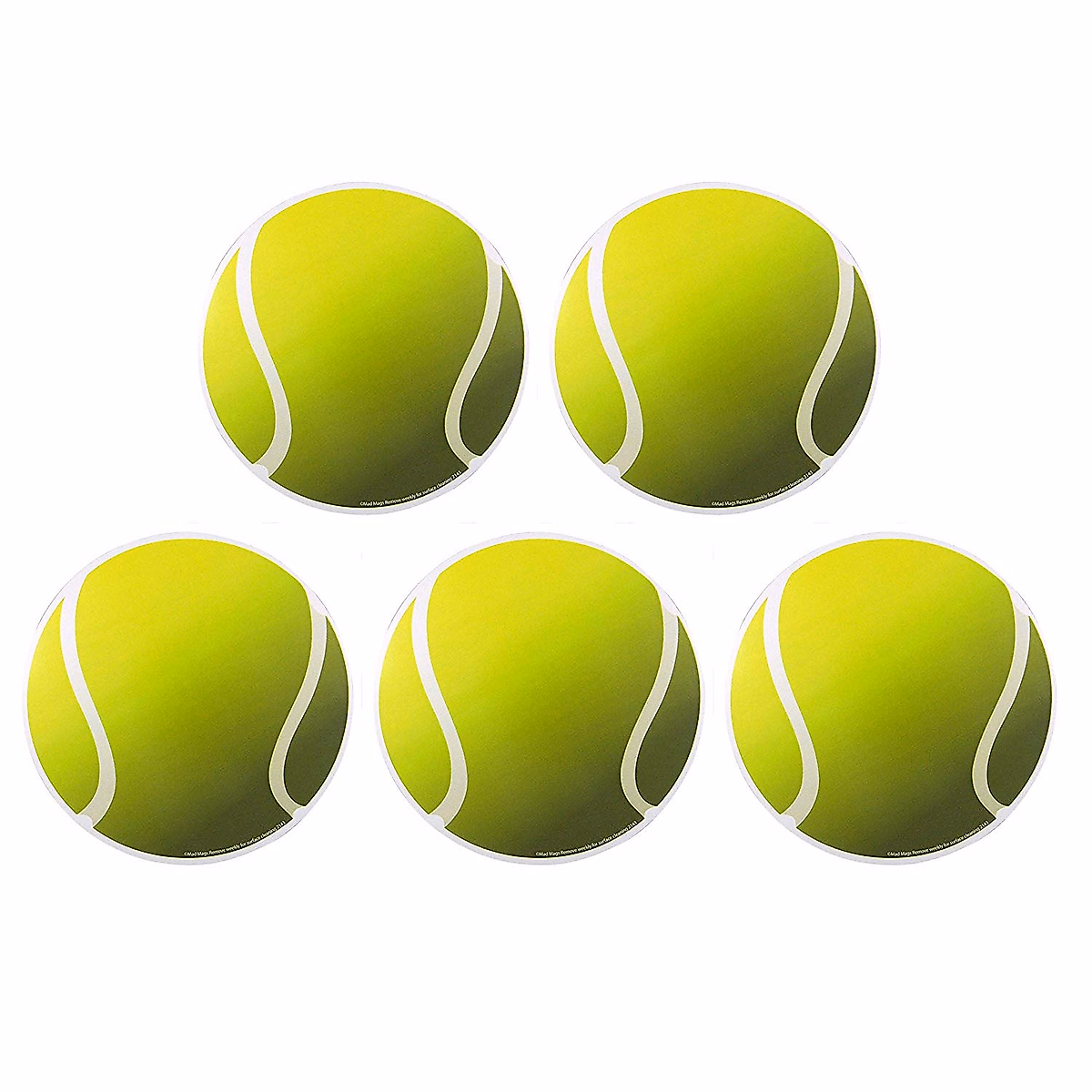 Car Magnet Tennis Ball Magnetic Decal for School Locker or Fridge, 3 3/4 Inch, Set of 5