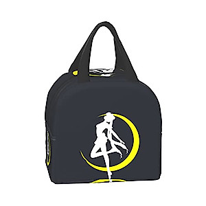FONSMAY Sailor Moon Reusable Insulated Lunch Bag Cooler Tote Box Container with Front Pocket for Woman Man Office Work School Picnic Beach Workout Travel