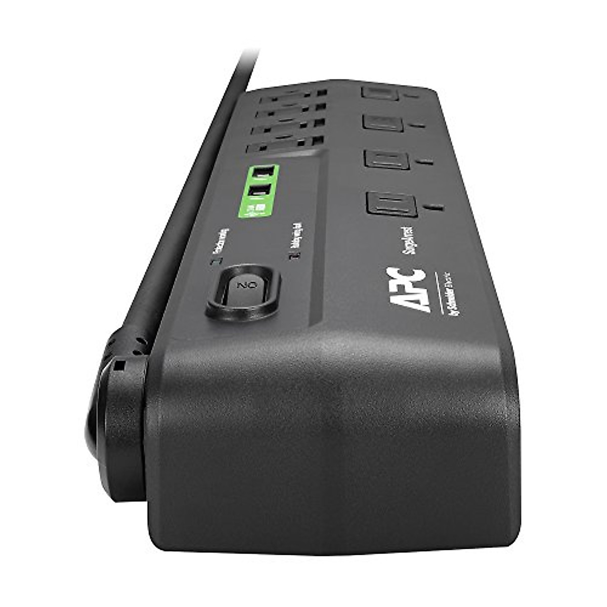 APC Power Strip with USB Charging Ports, Surge Protector P8U2, 2630 Joules, Flat Plug, 8 Outlets