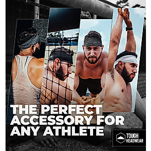 Tough Headwear Mens Sweat Headband - Cycling, Football, Baseball, Running Headbands for Working Out Men Sports - One Size Fits Most Athletic Headbands for Men/Women