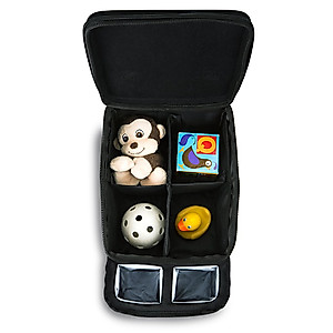 Britax Car Seat Organizer Caddy with Insulated Cup Holders | Crash Tested + 8 Mesh Pockets + Removable Center Dividers + Zipper Top