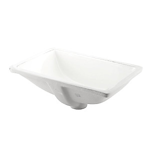 DAX Ceramic Square Single Bowl Undermount Bathroom Basin, White