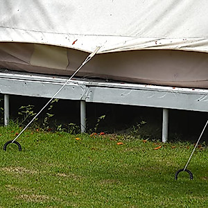 VASGOR 12” x 2” Trampolines Wind Stakes Black Powder Coated Rebar Steel - Heavy Duty U Shape Ground Anchors for Camping Tent - Garden Staples – Trampoline Pins - Sharp End (8)