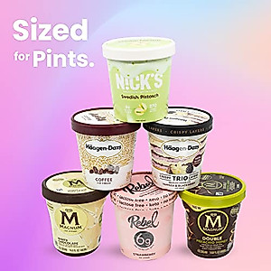 Go Cuff Ice Cream Coozie Pint Cuff Reusable Antislip Neoprene Insulator Pint Sized Ice Cream Pint Cozy Sleeve with Handle Compatible For Haagen-Dazs, Ben & Jerry's, Halo Top and more (Lumberjack Red)