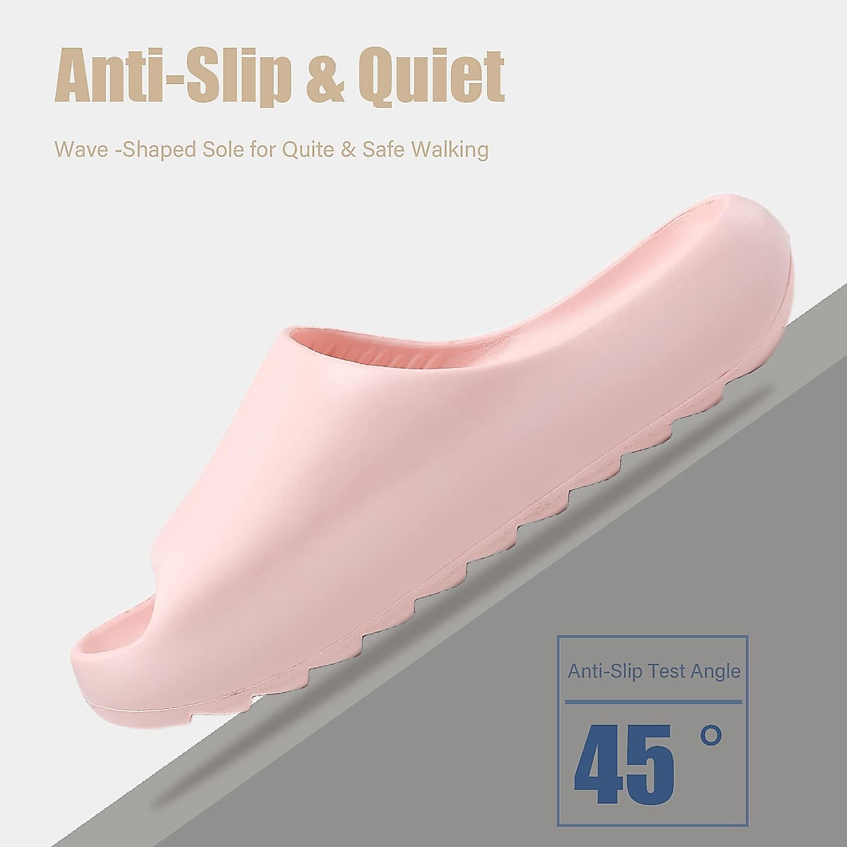 FUUPNN Cloud Slides for Women Men Adult Non Slip Slides Comfortable Lightweight House Slippers Open Toe Shower Shoes Indoor Outdoor Pink 38