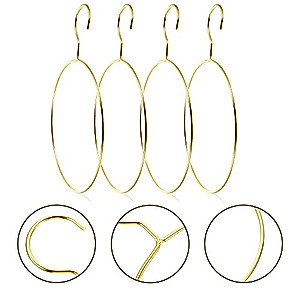 LUOZZY 4pcs Clothes Hanger Metal Belt Hangers Nordic Style Scarf Ring Hanger for Closet, Gold