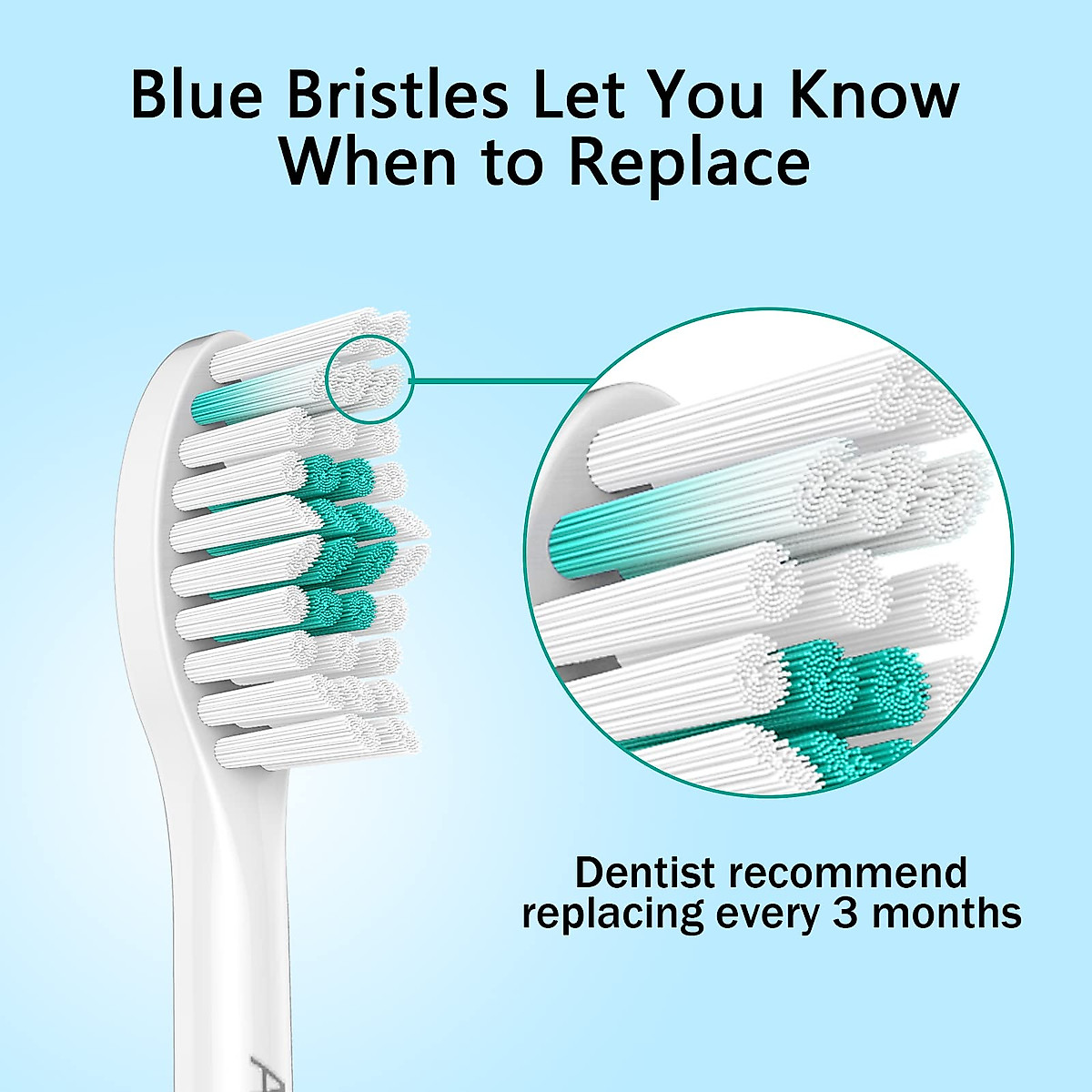 Aoremon Replacement Toothbrush Heads Compatible with Philips sonicare E-Series, 6 Pack Replacement Brush Heads Come with Caps