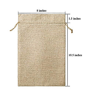 Tapleap Burlap Bags with Drawstring, 8"x12" Burlap Favor Sack (Lot of 20) for Wrapping Favors Gifts, Birthday, Wedding, Party or Household Use