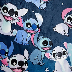 Kids Sherpa Flannel Throw Blanket 50" x 60 inches, Super Soft Cozy Plush Blanket for Indoor and Outdoor Use (Stitch, Throw(50'' × 60''))