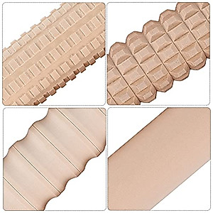 NUOBESTY 4pcs Wooden Mini Rolling Pin Embossed Rolling Stick Dough Molding Shaping Tool for Toddler Kids Art Craft Activity Supplies