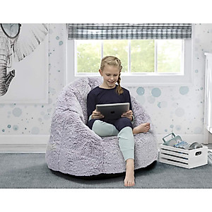 Delta Children Snuggle Foam Filled Chair, Kid Size (For Kids Up To 10 Year Old), Grey