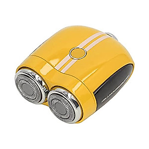 Electric Beard Trimmer, Zinc Alloy Mini Electric Shaver IPX7 Wet and Dry Dual Use for Traveling (Yellow)