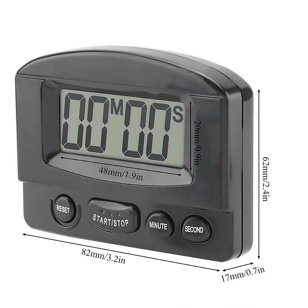 Kitchen Timer, Automatic Reset Digital Timer End Reminder Cooking Timer with Bracket and LCD Display for Kitchen, Restaurant, Home(Timer XL-331 black)