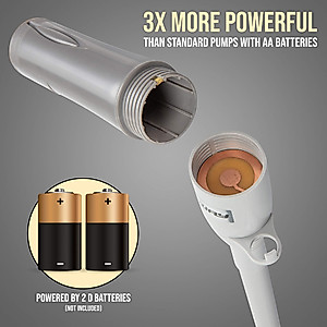 DEWAY Automatic Fuel Transfer Pump - 3X More Powerful D Battery Powered, Extra Long Hose Fits All Size Cans, Portable Liquid Pump Transfers Gasoline, Water & More at 2.3 Gal/Minute