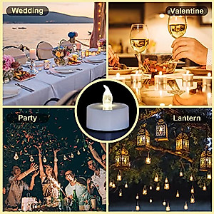 Angium 24 Pack Tea Lights Candles Battery Operated, Flameless Tealights Candles Last 200+Hours, Flickering Flameless Candles in Warm White for Wedding, Party, Festival, Home, Christmas