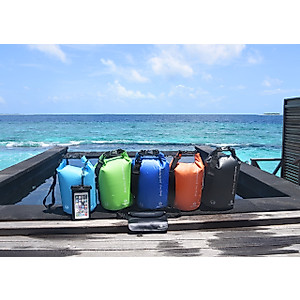 Freegrace Waterproof Dry Bags Set Of 3 Dry Bag With 2 Zip Lock Seals & Detachable Shoulder Strap, Waist Pouch & Phone Case - Can Be Submerged Into Water - For Swimming (Black, 10L)