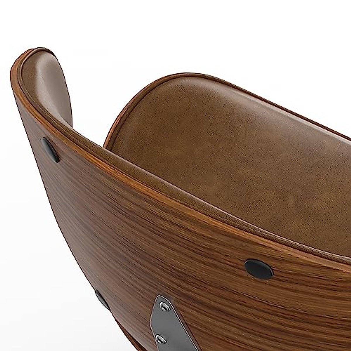 SIMPLIHOME Marana 18 Inch Wide Mid Century Modern Dining Chair in Deep Tan Vegan Faux Leather, For the Dining Room