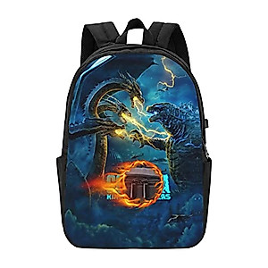 Movie Monsters Backpack 17 Inch Large Capacity Casual Dinosaur Backpacks Travel Bag Sports Gifts Color