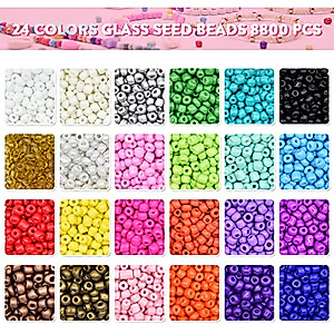 JOJANEAS 5mm Glass Seed Beads for Jewelry Making Kit Bracelet Making Kit for Girls Friendship Bracelet Kit Bracelet Beads Waist Bead Kit Tiny Beads Set