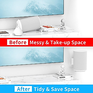 Yibracki Heavy-duty Speaker Wall Mount and Ceiling Speaker Mount for Sonos Era 100 Wireless Speaker Mount,Tilt & Swivel Adjustable Mount or Sonos Era 100 Speaker with Hardware Kit - 2 Pack, White