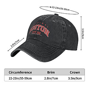 Gwokloeng Boston Hat Men Women Unisex Baseball Caps Graphic Cap Black