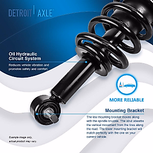 Detroit Axle - 6pc Suspension Kit for 2007-2013 Chevy GMC Silverado Sierra 1500 [w/o Electronic Suspension] Front Struts Sway Bars Rear Shock Absorbers Replacement 2008 2009 2010 2011 2012