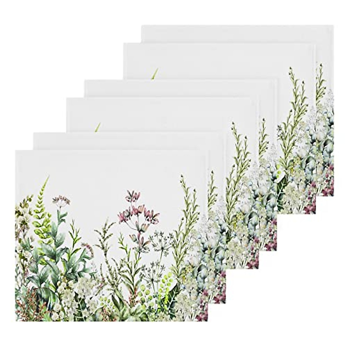 Kigai Bunny Rabbit Flower Wash Cloth Set of 6, 12 x 12 Inch Cotton Baby Washcloths Highly Absorbent and Soft Feel Fingertip Towels Face Towels for Bathroom, Gym, Spa