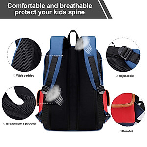 weiatas Kids Backpack Children Bookbag Preschool Kindergarten Elementary School Bag for Girls Boys (Red-blue, Small)