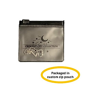 Crescent City Collection Cup Jewelry for Tumbler Handle with Custom Pouch, Letter Initial Charm with Removable Ball Bead Chain, Stanley Tumbler Accessories, G