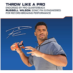 Aerobie Sonic Fin Football, Aerodynamic Russel Wilson Toy, Now with Softer Foam & Fins, Outdoor Games for Kids and Adults Aged 8 and Up, Orange